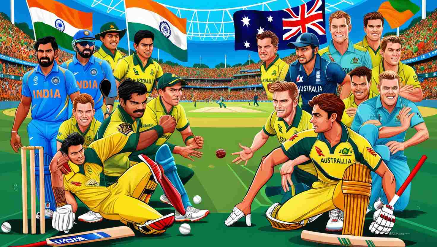 India national cricket team vs Australian men’s cricket team players ...