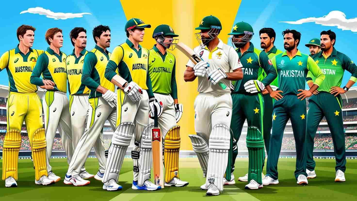 Australian men’s cricket team vs Pakistan national cricket team players ...